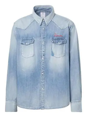 Visvim Distressed Denim Shirt - Blue