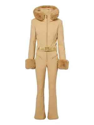 Goldbergh Vita Faux Fur-trimmed Down Ski Jumpsuit - Beige