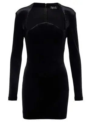 MUGLER Velvet Bustier Dress - Black