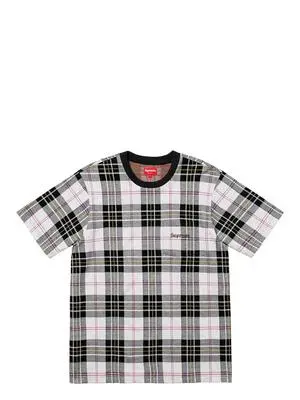 Supreme Jacquard Tartan Plaid Pocket Tee Shirt White