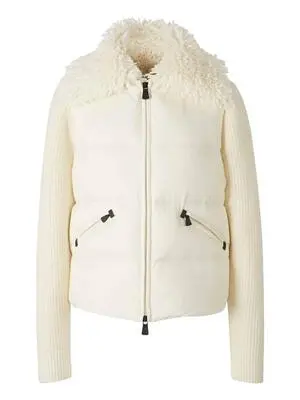 Moncler Padded Zipper Cardigan - Beige