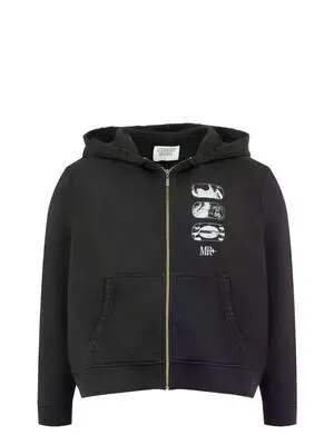MIDNIGHT RODEO Graphic Print Zip-up Hoodie - Black