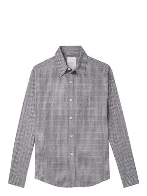 MFPEN Executive Checked Textured Cotton-blend Shirt - Gray