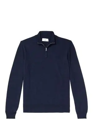 Mr P. Merino Wool Half-zip Sweater - Blue