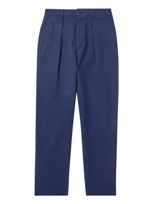 Blue Blue Japan Straight-leg Sashiko Cotton Trousers - Blue