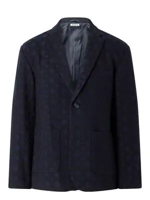 Blue Blue Japan Shippou Cotton And Wool-blend Jacquard Suit Jacket - Blue