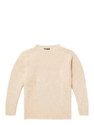 BEAMS Shaggy Bernard Wool Sweater Beige