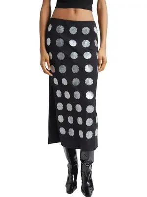 CONNER IVES Mother-of-pearl Paillette Skirt - Black