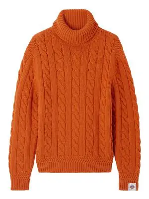 ARMA Cable-knit Wool Turtleneck Sweater - Orange