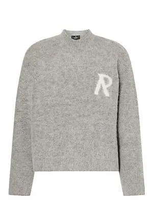 REPRESENT Logo-print Alpaca Blend Jumper - Grey