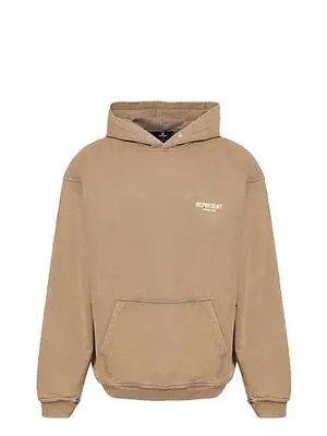 REPRESENT Owner Club Script Cotton-jersey Hoodie - Almond