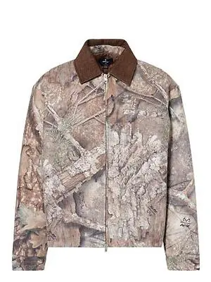 REPRESENT Tree Graphic Print Trucker Jacket - Camo