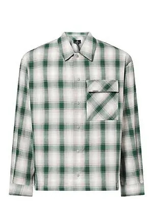 REPRESENT Check Waffle Cotton-flannel Shirt - Dark Green