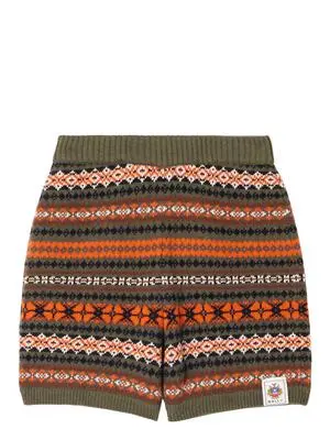 Bally Jacquard-knit Wool Shorts - Orange