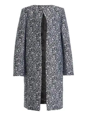 TOTÊME Collarless Floral Brocade Coat