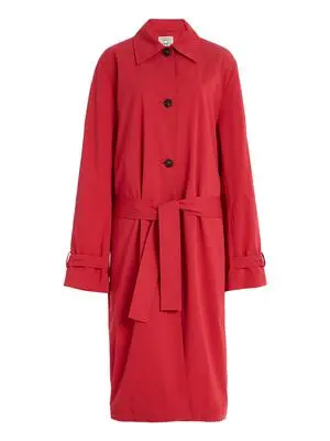 TOTEME Lightweight Organic Cotton Trench Coat - Red