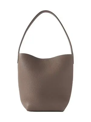 THE ROW N/S Park Small Textured-Leather Tote Taupe