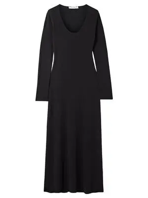 THE ROW Mavy Knitted Midi Dress - Black