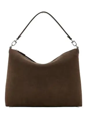 TOTEME Medium Bevel Suede Bag Brown