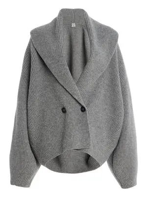 TOTEME Shawl-lapel Wool Cardigan - Grey