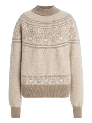 Khaite Guy Fair Isle Cashmere Sweater - Neutral