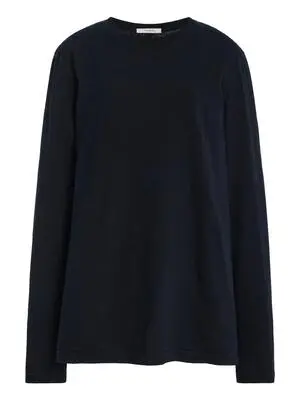 THE ROW Amia Cotton T-Shirt Navy