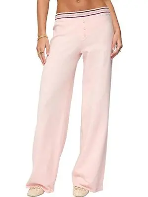 EDIKTED Stripey Knit Pants - Light-pink
