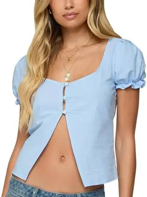 EDIKTED Split Front Top - Blue