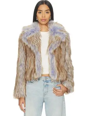 UNREAL FUR Harmony Faux Fur Jacket - Purple Coyote
