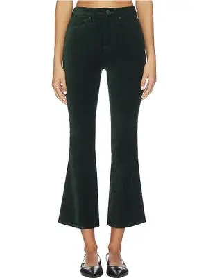 Good American Velvet High Rise Kick Flare Pants - Pine Green003