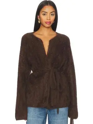 Soft Goat Brushed Cardigan - Mocha
