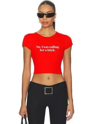 OTHER HER Cardi B Rib Tee - Red