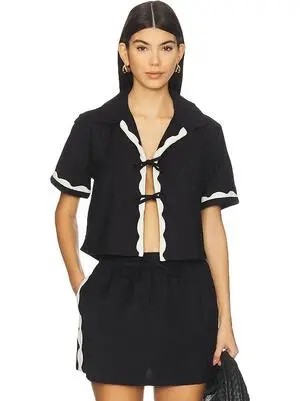 Seafolly Tie Front Shirt - Black