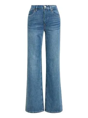 Alice + Olivia Weezy High-rise Wide-leg Jeans - Mid Denim