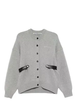 Alexander Wang Leather-belt Cardigan - Grey