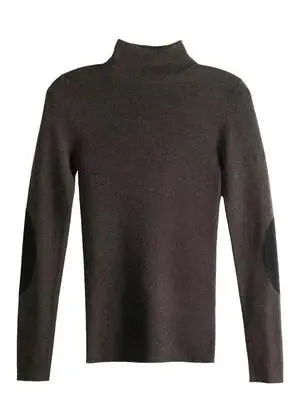 CORTANA Turtleneck Long Sleeve Top - Brown