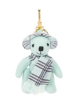 Burberry Thomas Scarf Earmuff Charm In Teal - Seafoam Green