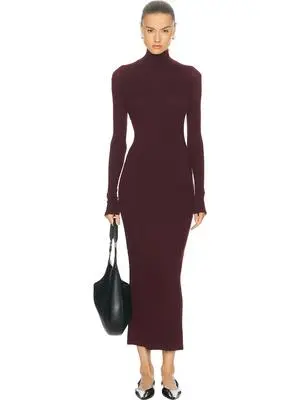 Sablyn Gab Turtleneck Rib Dress - Bordeaux