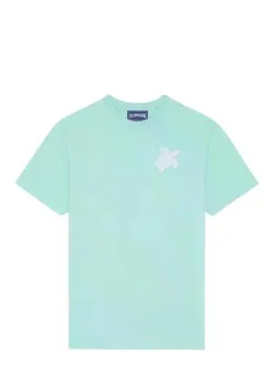 Vilebrequin Turtle-embroidery Crew-neck T-shirt - Blue
