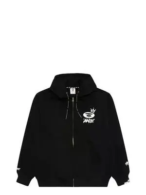 AAPE BY *A BATHING APE Logo-detail Zip-up Hoodie - Black