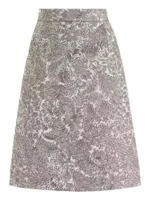 DOLCE & GABBANA Floral-Jacquard Lamé Skirt