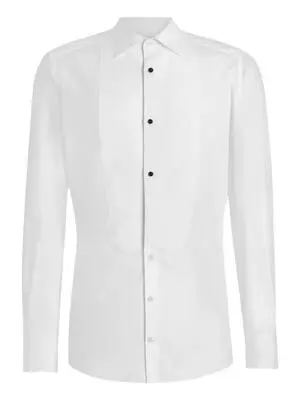 Dolce & Gabbana Poplin Tuxedo Shirt - White