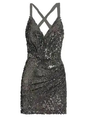 Dolce & Gabbana Sequin Crossover Dress - Silver