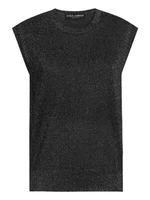 Dolce & Gabbana Glitter-effect Vest - Black