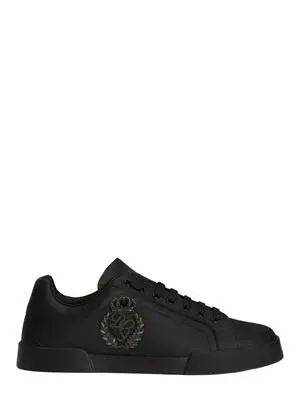 Dolce & Gabbana Logo-appliqué Sneakers - Black