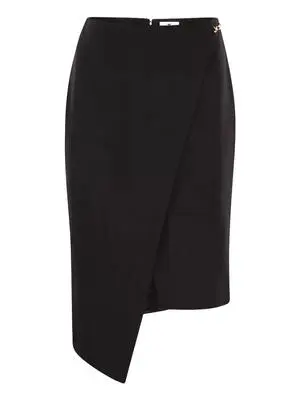 Elisabetta Franchi Asymmetrical Mini Skirt - Black