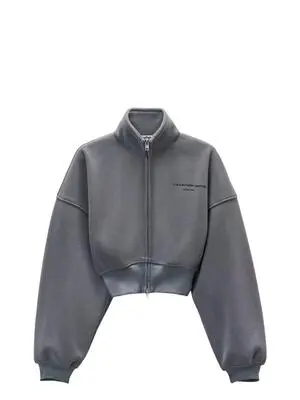 Alexander Wang Zip-up Cropped Sweatshirt - Grey