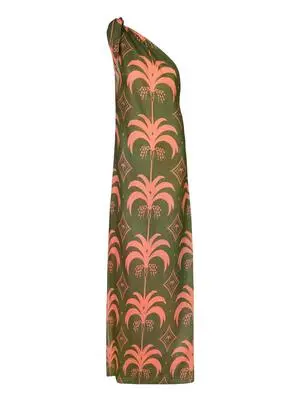 Johanna Ortiz Seaweed One-shoulder Dress - Green