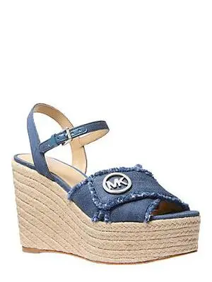 Michael Kors Hannah Denim Wedge Sandal Blue