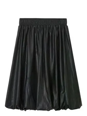 B+AB Elasticated Bubble-hem Midi Skirt - Black